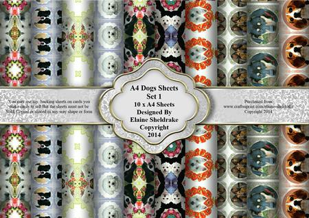 Dog Sheets Set 1 - 10 x A4 Backing Paper Sheets - CUP582104_604 ...