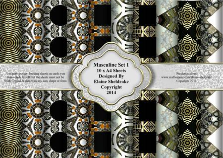 Masculine Sheets Set 1 - 10 x A4 Backing Paper Sheets - CUP582204_604 ...