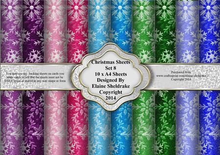Christmas Sheets Set 8 - 10 x A4 Backing Paper Sheets - CUP582684_604 ...