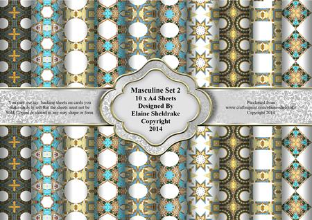 Masculine Sheets Set 2 - 10 x A4 Backing Paper Sheets - CUP582702_604 ...