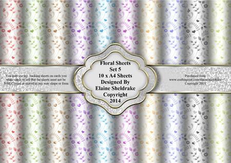 Floral Sheets Set 5 - 10 x A4 Backing Paper Sheets - CUP582707_604 ...
