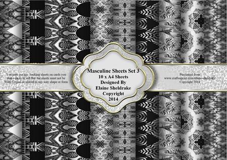 Masculine Sheets Set 3 - 10 x A4 Backing Paper Sheets - CUP582720_604 ...