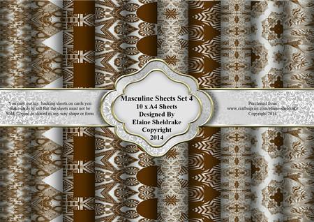 Masculine Sheets Set 4 - 10 x A4 Backing Paper Sheets - CUP582721_604 ...
