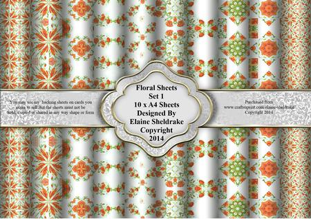 Floral Sheets Set 1 - 10 x A4 Backing Paper Sheets - CUP584763_604 ...