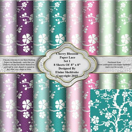 8" x 8" Cherry Blossom Lace Set 1 Backing Papers - CUP598706_604 ...