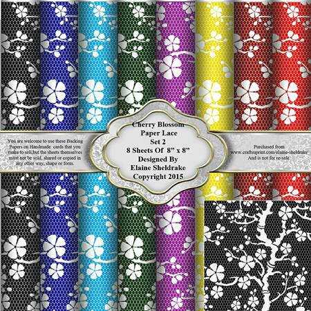 8" x 8" Cherry Blossom Lace Set 2 Backing Papers - CUP598710_604 ...