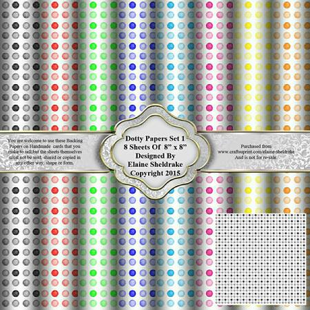 8" x 8" Dotty Papers Set 1 Backing Papers - CUP598922_604 | Craftsuprint