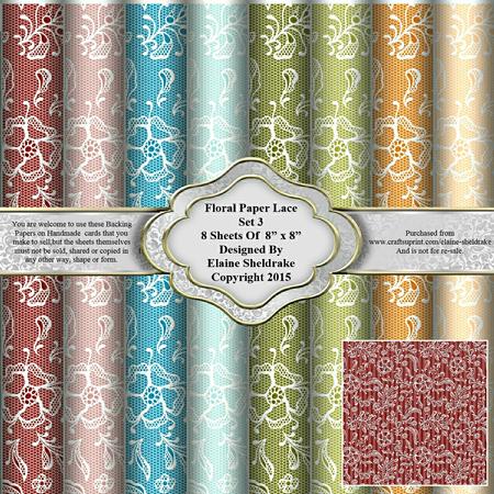 8" x 8" Floral Paper Lace Set 3 Backing Papers - CUP598936_604 ...