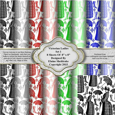 8" x 8" Victorian Ladies Set 1 Backing Papers - CUP599948_604 ...