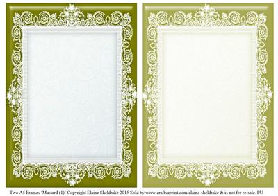 Mustard (1) Lace Frames - 2 x A5 - CUP600288_604 | Craftsuprint