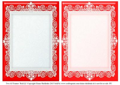 Red (1) Lace Frames - 2 x A5 - CUP600305_604 | Craftsuprint
