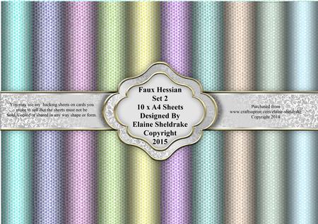 Faux Hessian Fabrics Set (2) Ten A4 Backing Papers for Cards ...