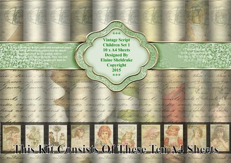 Children Vintage Script A4 Backing Papers Set 1 - CUP618492_604 ...