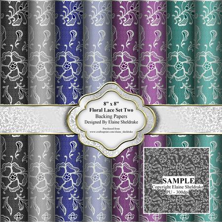 8" x 8" Floral Lace Pretty Flowers Set Two - Backing Papers - CUP678032 ...