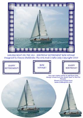 Sailing Sail Boat on the Sea Birthday Retirement Bon Voyage - CUP74098 ...