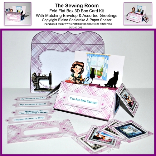 The Sewing Room - 3D Pop Up Box Card Kit, Assorted Tags & Matching ...