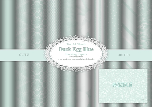 Assorted A4 Duck Egg Blue Backing papers For card making, Scrapbooking ...