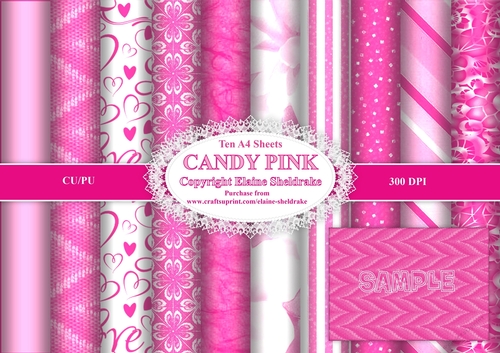 Assorted A4 Candy Pink Backing Papers for Cards,Scrapbooking & Paper ...