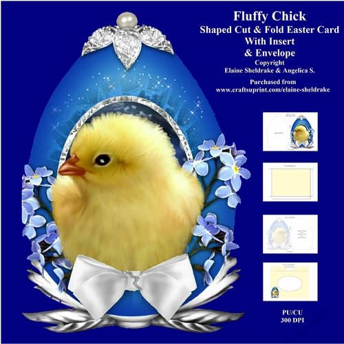 Fluffy Chick Easter Egg - Cut & Fold Card Kit With Insert And matching ...