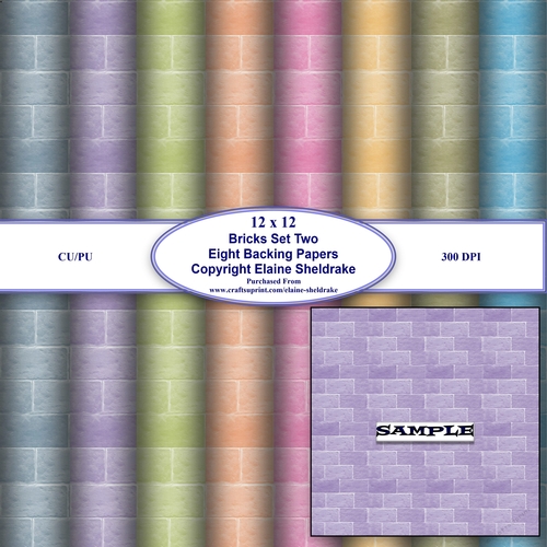 Brick Wall Set Two Eight Assorted Bright Sheets Of 12 x 12 Backing ...