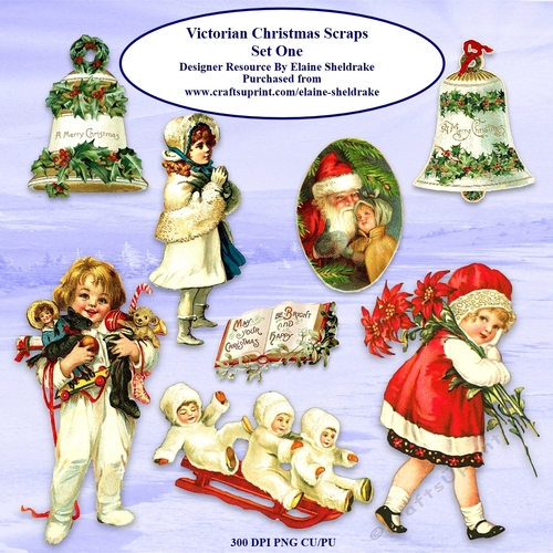 Victorian Children Christmas Scraps Set One For Cardmaking ...