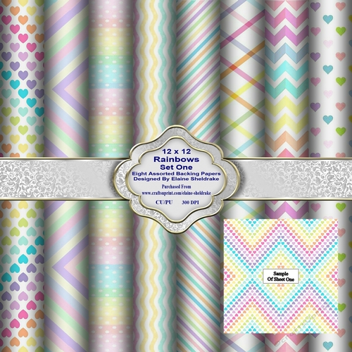 12 x 12 Rainbow Backing Papers Set One - CUP947128_604 | Craftsuprint