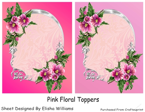 Pink Floral Toppers - CUP777417_2276 | Craftsuprint