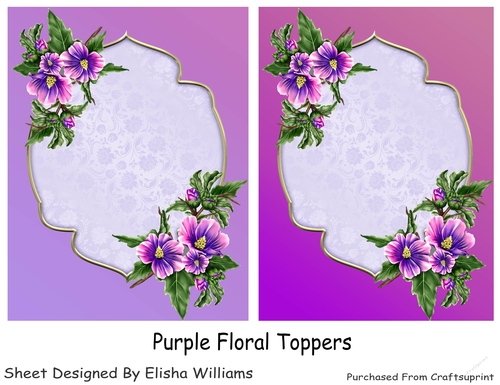 Purple Floral Toppers - CUP777418_2276 | Craftsuprint