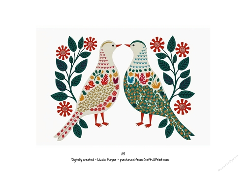 two turtle doves -12 days of christmas - CUP1187581_1940 | Craftsuprint