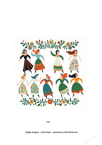 nine ladies dancing -12 days of christmas - CUP1187722_1940 | Craftsuprint