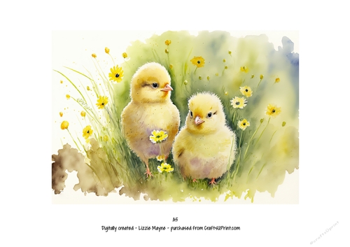 watercolour background of spring chicks - CUP1195106_1940 | Craftsuprint