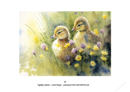 watercolour background of spring ducklings - CUP1195122_1940 | Craftsuprint