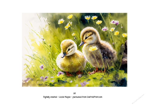 watercolour background of spring ducklings - CUP1195126_1940 | Craftsuprint