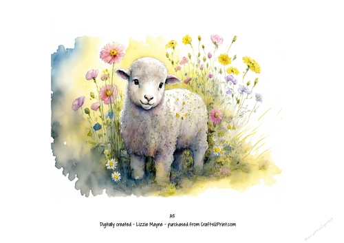 watercolour background of spring lamb - CUP1195140_1940 | Craftsuprint