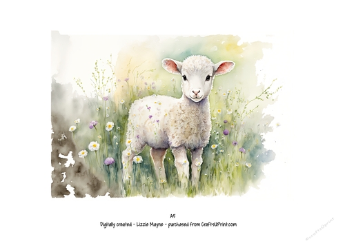 watercolour background of spring lamb - CUP1195141_1940 | Craftsuprint