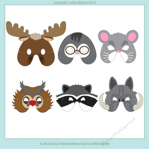 Forest animal masks set 2 - CUP744849_1940 | Craftsuprint