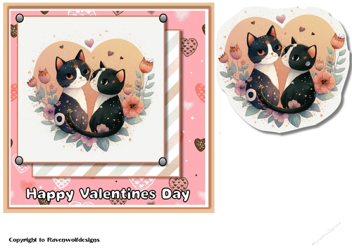 Valentines Day Cats - CUP1274578_74085 | Craftsuprint