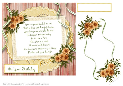 On your Birthday Floral 7x7 Card quick card design - CUP996703_74085 ...