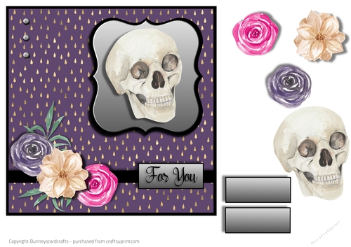 Gothic Skull style card 7x7 quick card 3d decoupage - CUP999065_74085 ...