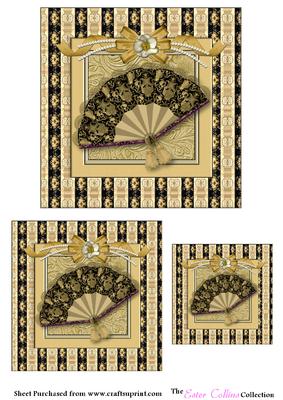 Black and Gold Fan Toppers - CUP100080_176 | Craftsuprint