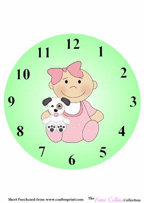 Baby Girl Clock Face - CUP38974_176 | Craftsuprint