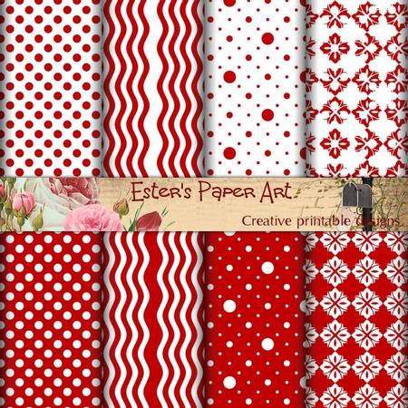 Basic Red and White Paper Pack - CUP672558_176 | Craftsuprint
