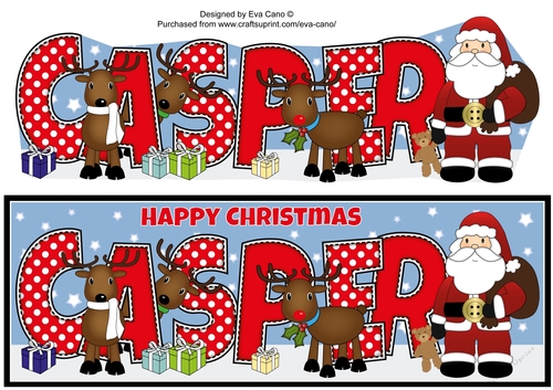 Santa and his Reindeers CASPER large dl - CUP1002846_750 | Craftsuprint