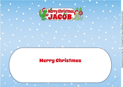 Christmas Dinosaurs MERRY CHRISTMAS JACOB large dl insert - CUP1011399 ...