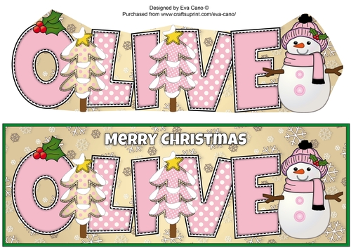 Cute Snowman OLIVE large dl - CUP1013337_750 | Craftsuprint