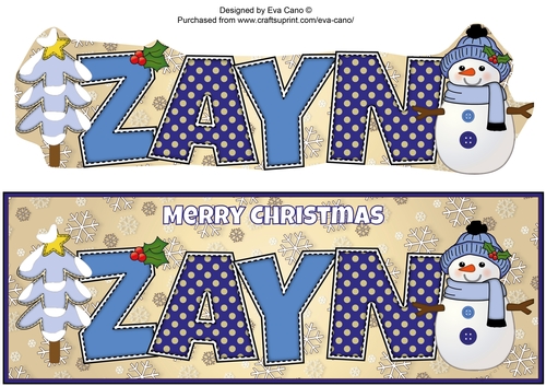 Cute Snowman ZAYN large dl - CUP1013733_750 | Craftsuprint