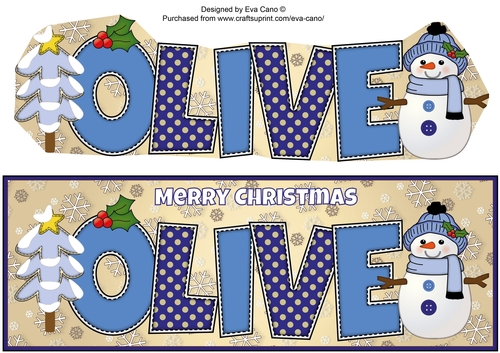 Cute Snowman OLIVE large dl 2 - CUP1014230_750 | Craftsuprint