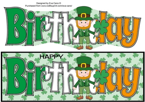 Irish Leprechaun BIRTHDAY large dl - CUP1017640_750 | Craftsuprint