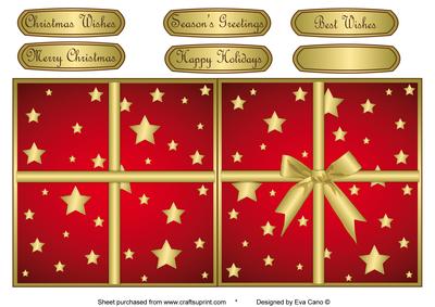 Christmas Present Shaped Card Red - CUP102710_750 | Craftsuprint