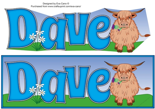 Highland Cow DAVE large dl - CUP1079643_750 | Craftsuprint